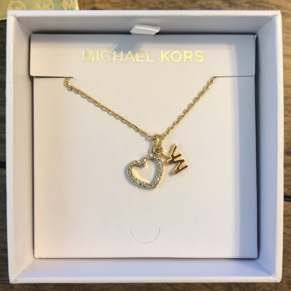 Michael Kors | Jewelry | Nwt Michael Kors Heart With Mk Pendant Gold ...